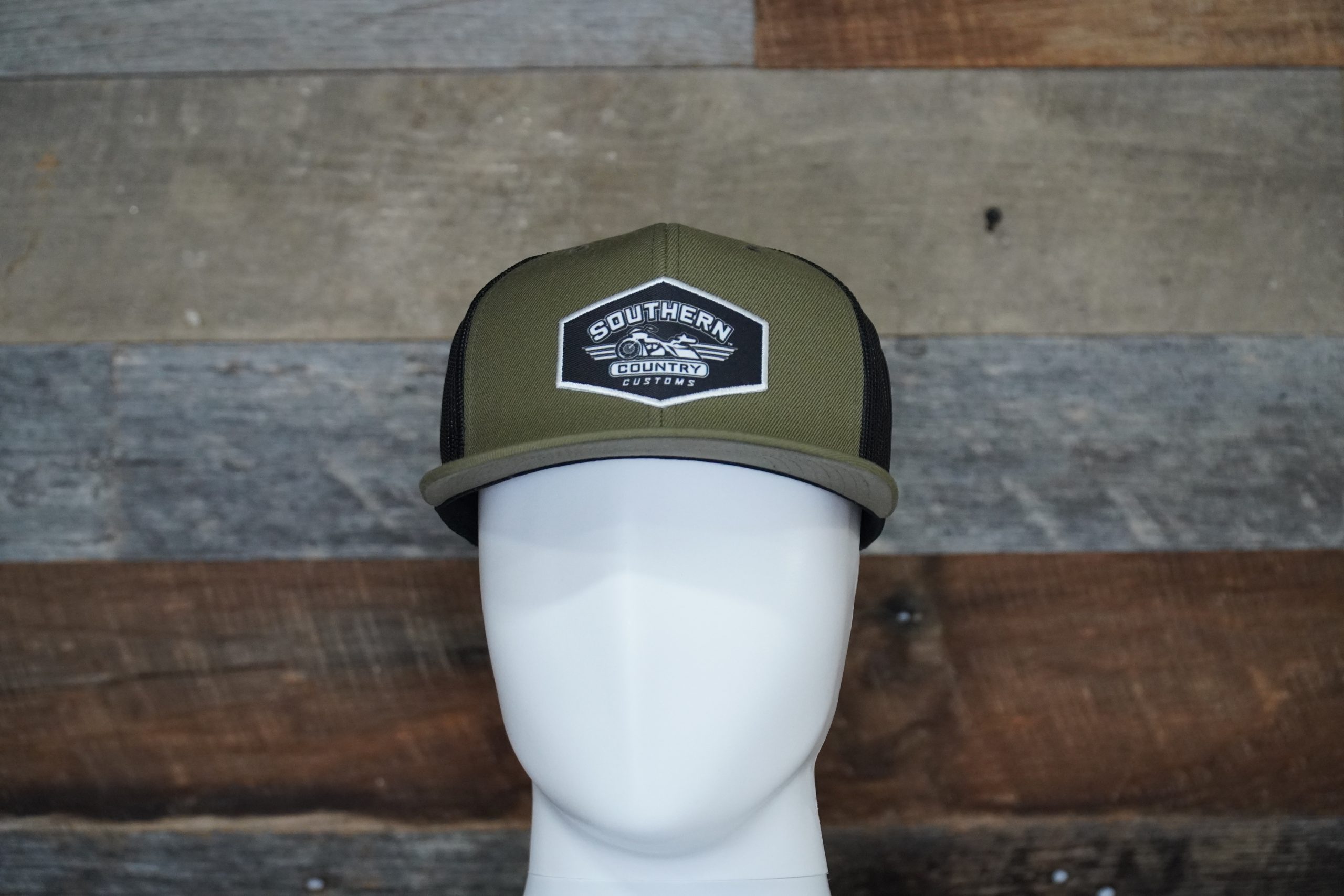 GREEN / BLACK FLATBILL CAP - Southern Country Customs