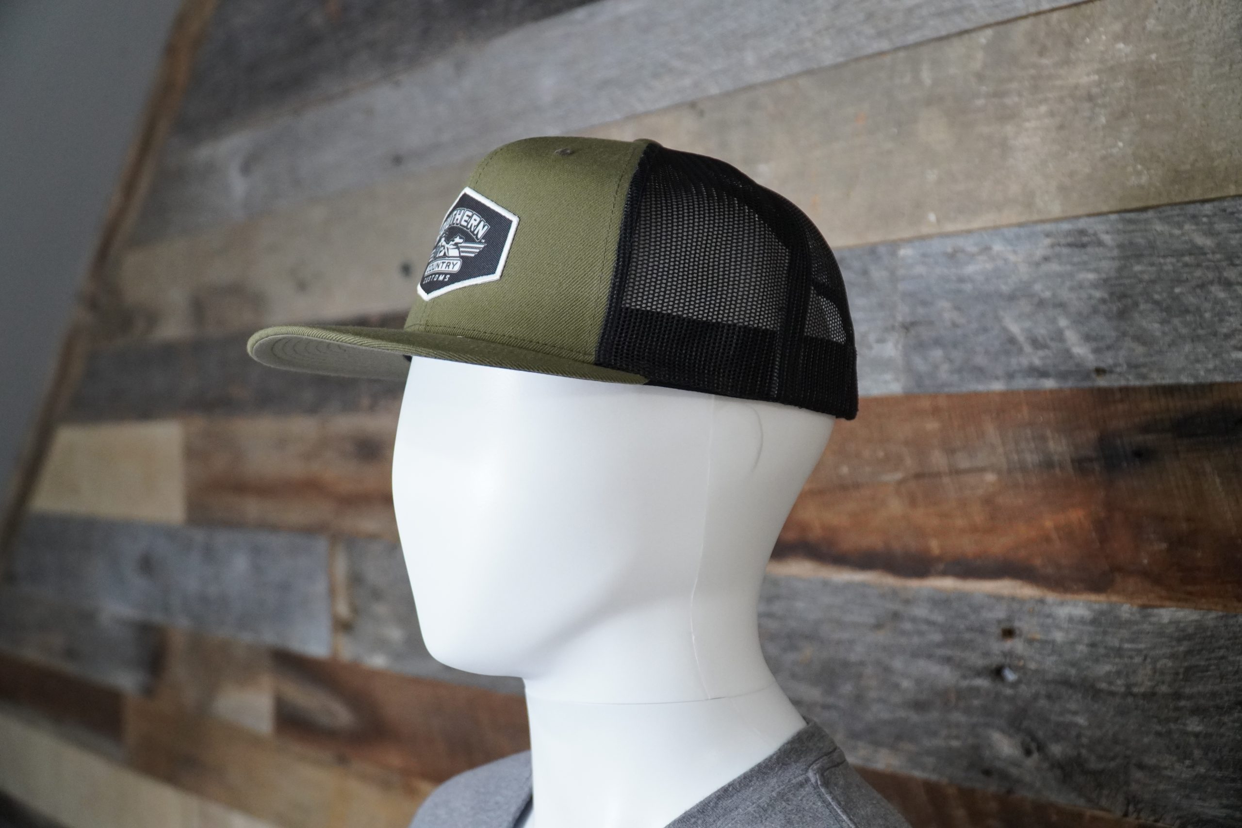 GREEN / BLACK FLATBILL CAP - Southern Country Customs